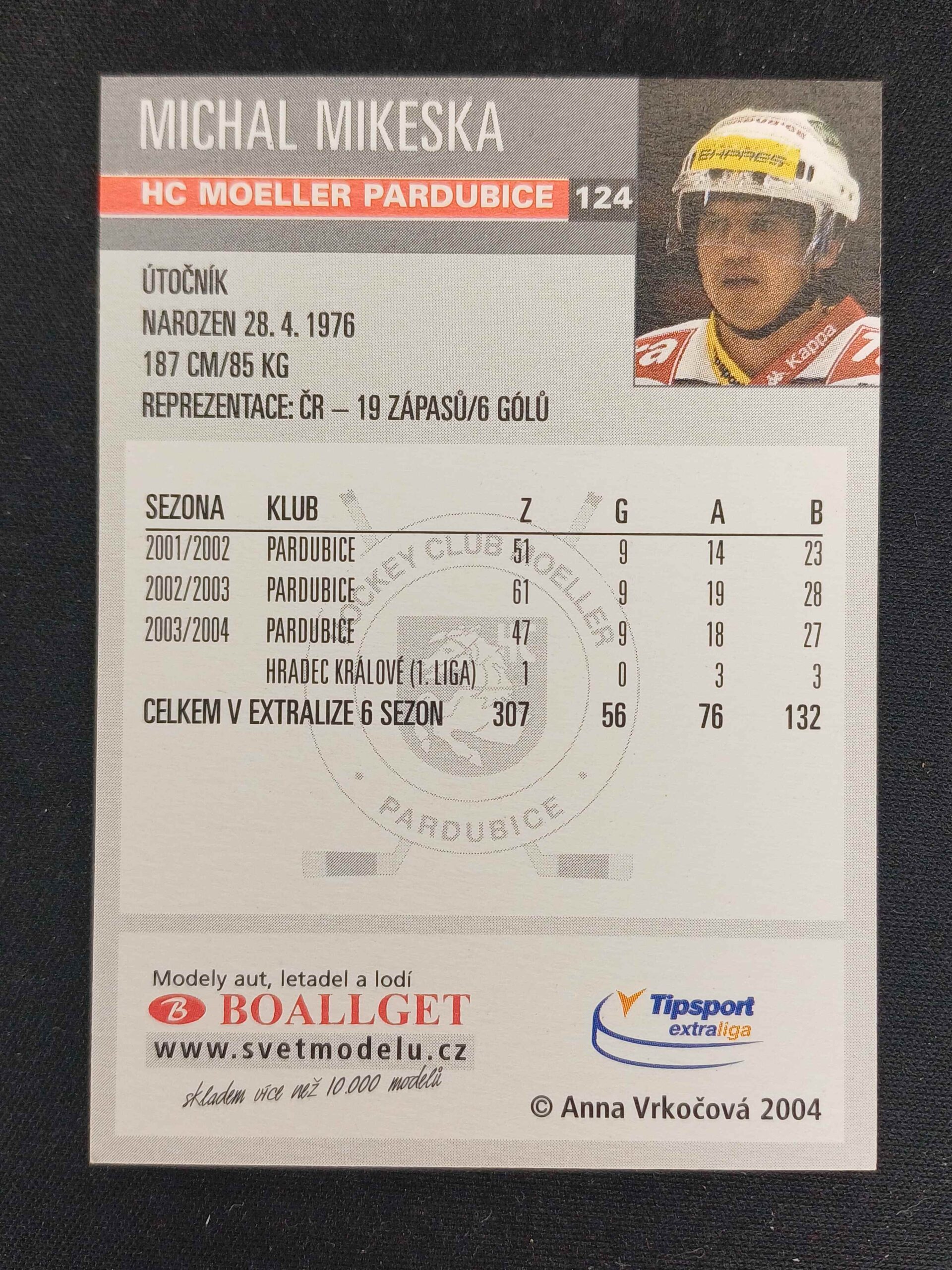 2004/2005 OFS Plus Base 124 Michal Mikeska – WHC Karty