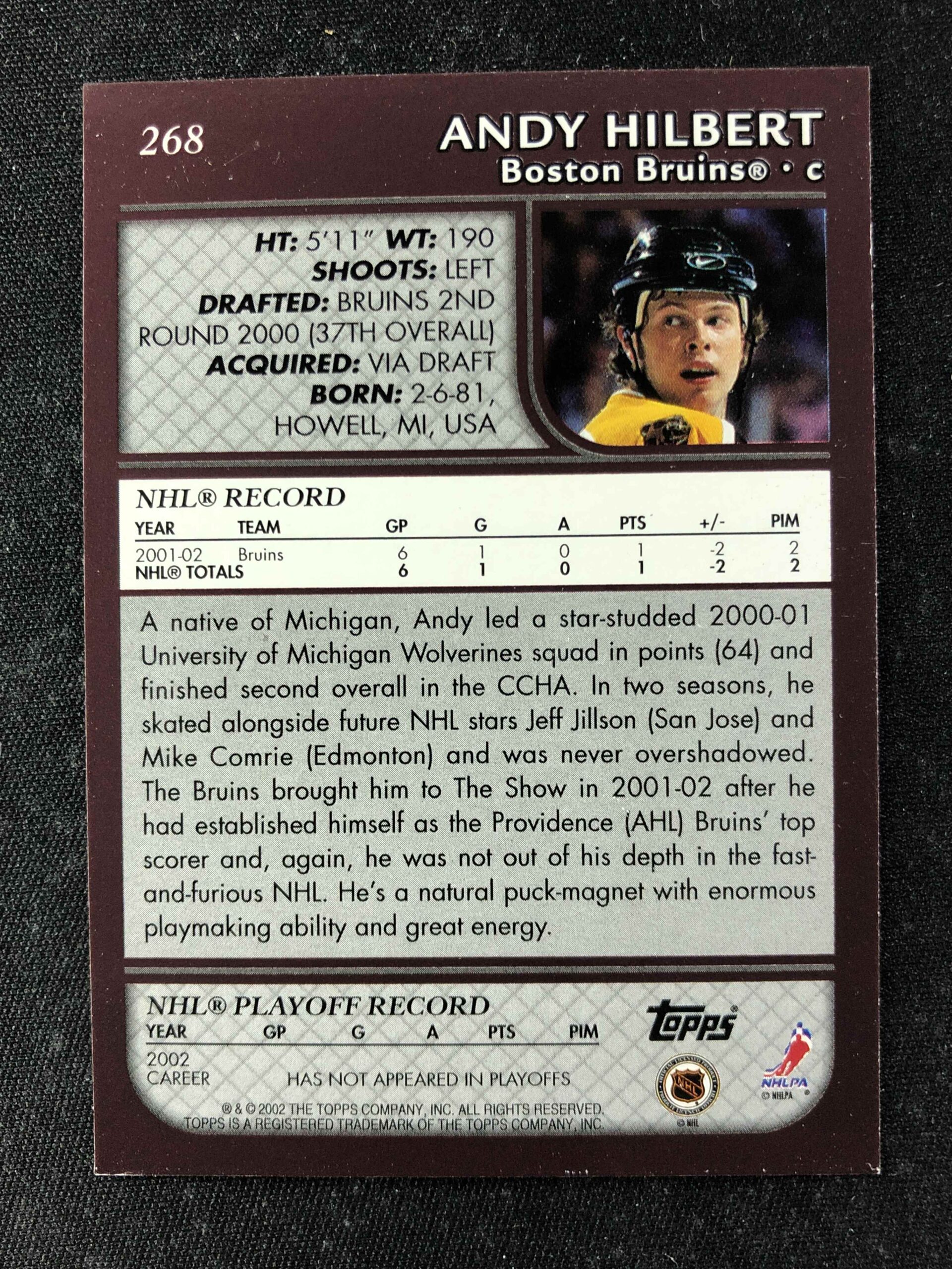 2002/2003 Topps Base 268 Andy Hilbert – WHC Karty